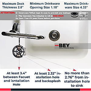 BEY Automatic Glass Rinser - Powerful Cup Washer for Kitchen Sink, Stainless Steel Baby Bottle Cleaner Sinks Attachment, Bar Accessories Spray Metal (Silver Stainless Steel)