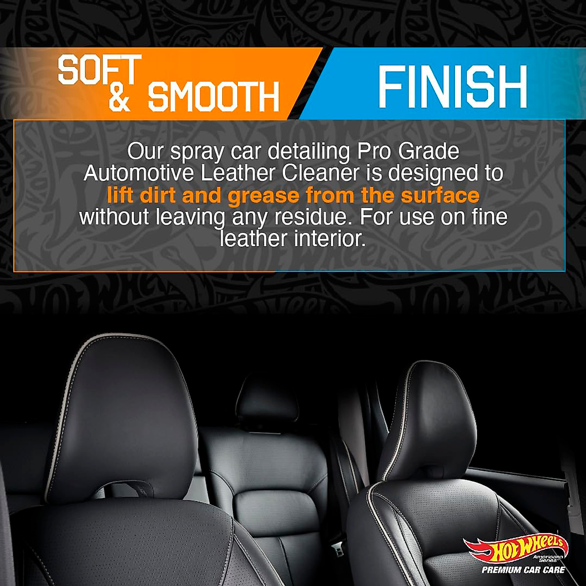 AMERICANA SERIES Hot Wheels Car Leather Cleaner Spray — Special UV Protection — Car Cleaning Supplies — Car Care Products — Car Detailing Supplies — Interior Car Cleaner - 20 Oz