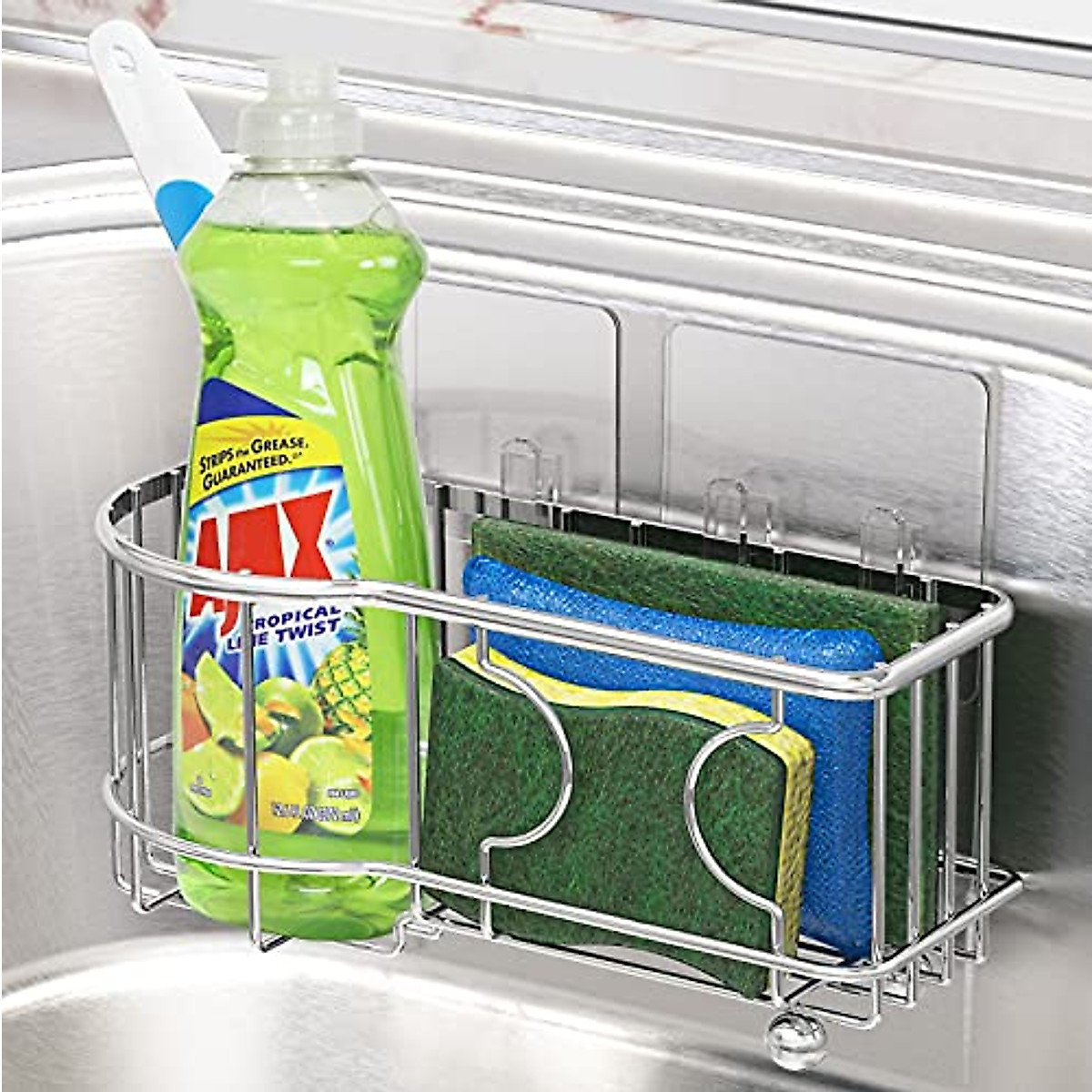 Simple Houseware Kitchen Sponge Holder with Adhesive Hooks