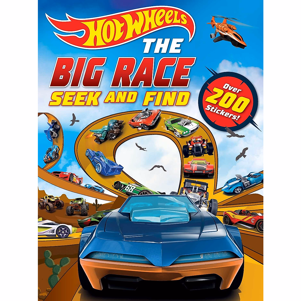 Hot Wheels: The Big Race Seek and Find: 100% Officially Licensed by Mattel, Over 200 Stickers, Perfect for Car Rides for Kids Ages 4 to 8 Years Old