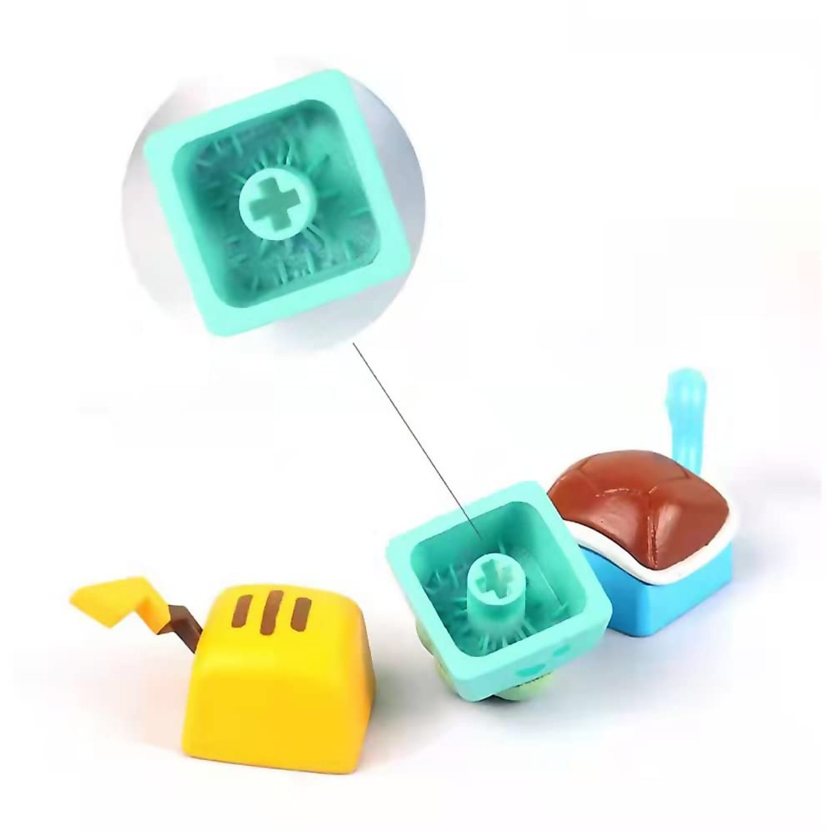 Backboon Handmade Custom Gaming Keycaps Anime Keycaps for Cherry MX Switches Mechanical Gaming Keyboard (Bulbasaur)F