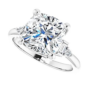 JEWELERYIUM 4 CT Cushion Cut Colorless Moissanite Engagement Ring, Wedding/Bridal Ring Set, Solitaire Halo Style, Solid Sterling Silver Vintage Antique Anniversary Bride Jewelry Gifts for Her (11)