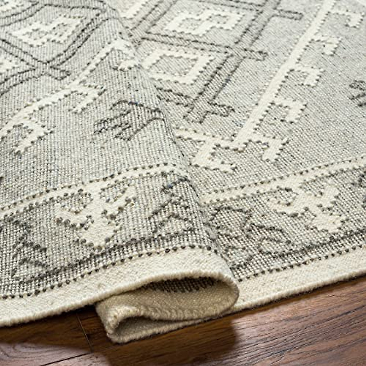Hauteloom Memo Wool Living Room, Bedroom Area Rug - Gray - 8' x 10'