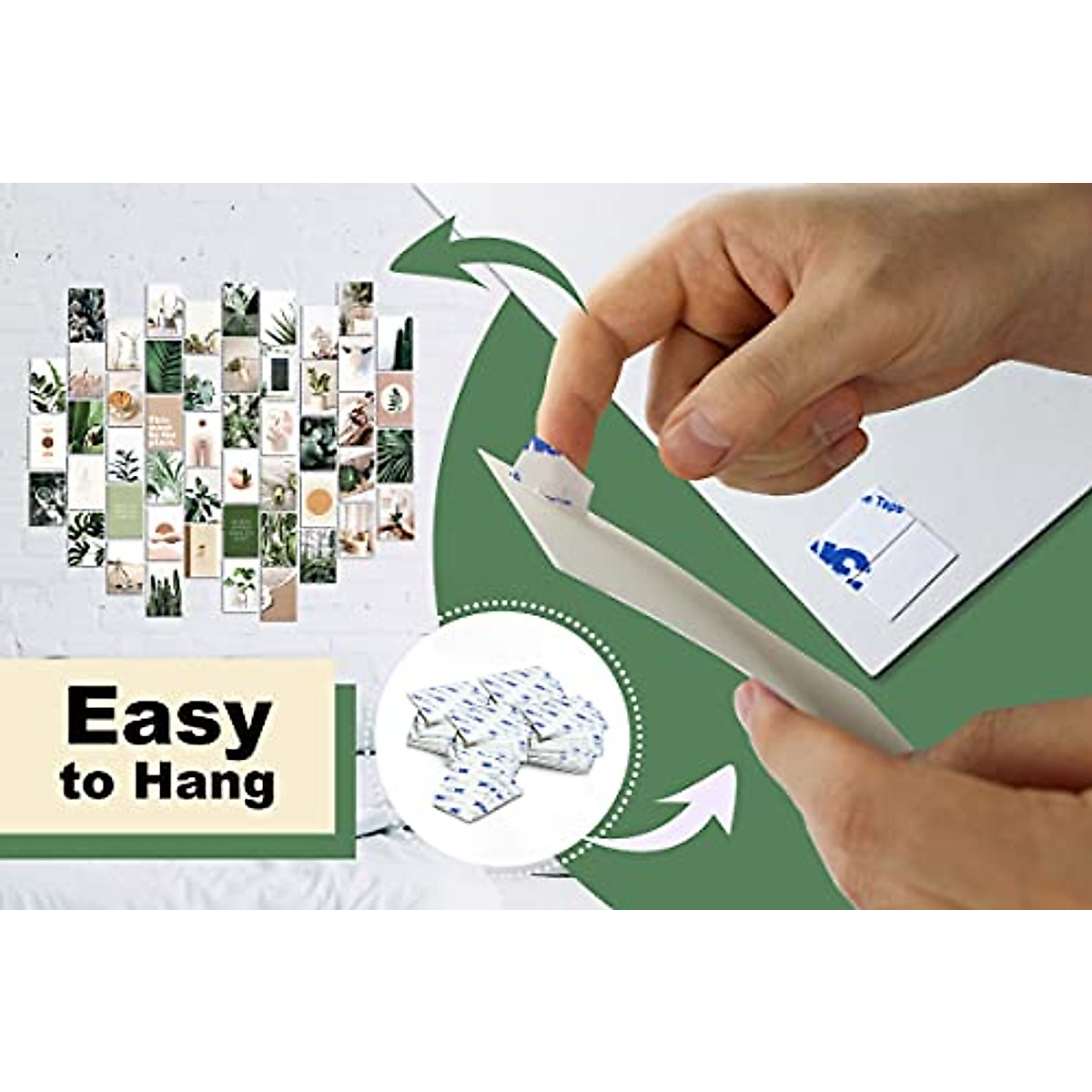 KOLL DECOR Green Picture Collage Kit for wall Aesthetic - 50 Set 4''x6'' Prints Boho Collage Kit Plant Room Decoration Green Wall Collage Kit for Teen Girls