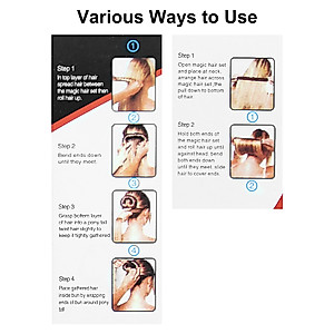 Boobeen 4 Piece Hair Bun Maker for Women DIY Girls - French Twist Snap Roll Tool for Long Hairstyles