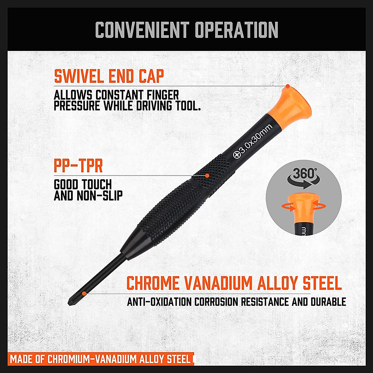 HORUSDY Mini Screwdriver Set, Set of 24 Pieces Magnetic Small Phillips/Slotted/Torx Star Screwdrivers, Precision Screwdriver Set for Repairing Eyeglass Phone Watch, Orange, Blue, Pink