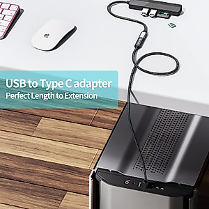 PHIXERO [10Gbps] USB C Female to USB Male Adapter 3.1 Gen 2 (3.3Ft), 3A Fast Charging USB A to USB C Adapter with 10Gbps Data Transfer and Charging for Laptop, PC, Flash Disk, Quest Link, Charger