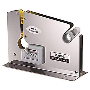 MAT Stainless Steel Premium Bag Sealing Tape Dispenser for Ground Meat Packaging System & Bag Neck Sealer: for up to 1/2 inch Wide