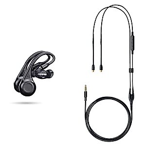 Shure Aonic 215 Tw2 in Ear Wireless Headphones, Black & Shure Universal Communication Cable, Black