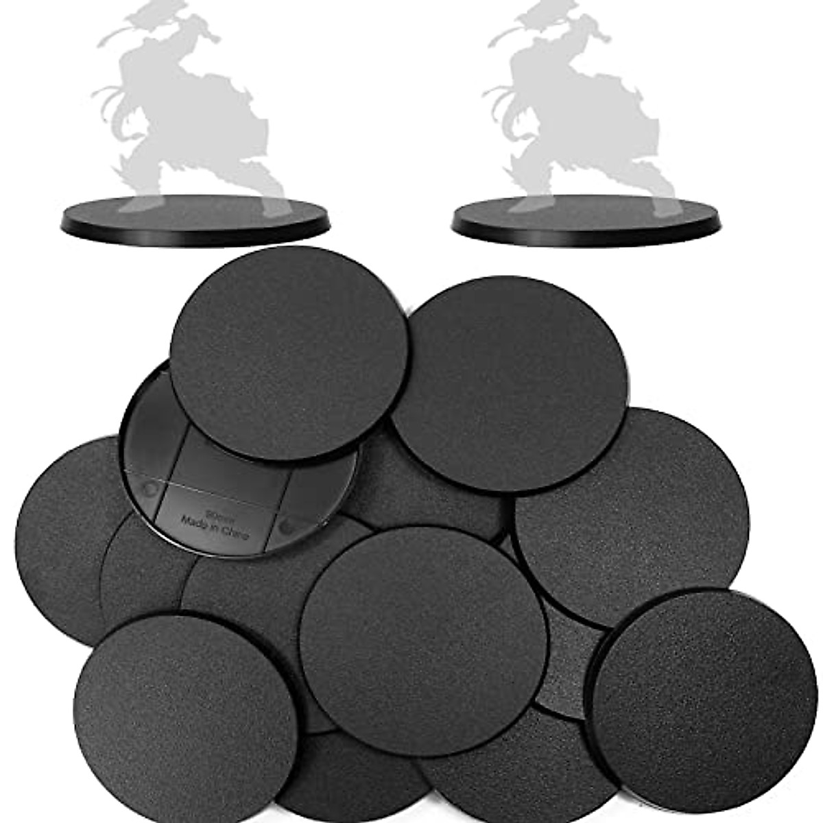 Evemodel 90mm 15pcs Round ABS Plastic Model Bases for Wargame Tabletop Military Simulation Scene