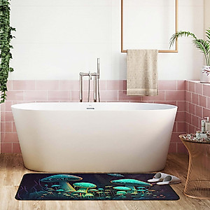 Mushroom Kitchen Rugs and Mats Non Skid Washable Absorbent Stain Resistant,Durable and Easy to Clean, Kitchen Rug Set of 2 Mushroom Kitchen Decoration 17 x47+17"x30"