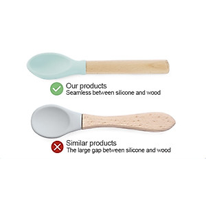 Silicone Baby Spoons- Silicone Tips for Toddlers and Baby- Self-Feeding Utensils (Pack of 4)