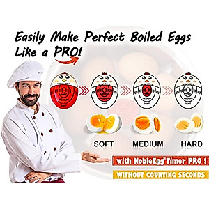 NobleEgg Premium Egg Cups for Soft Boiled Eggs | Set of 4 | Egg Timer Pro | 18/10 Egg Spoons | Egg Topper | Gift/Storage Box