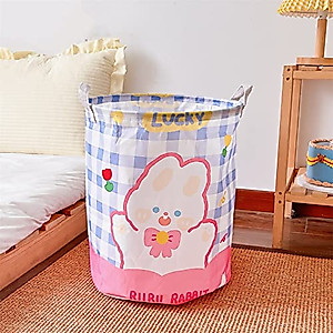Tuelaly Kawaiis Laundry Basket Cute Cartoon Bunny Bear Storage Basket Kawaiis Stuffs Kawaiis Accessories Purple