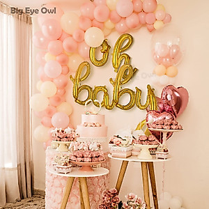 Oh Baby Foil Balloons Gold Letter Mylar Balloon Banner Birthdays Party Decorations Supplies Small 16 Inch Baby Shower