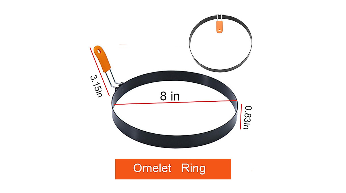 8 Inch Non-Stick Omelette Ring Set for Perfect Breakfasts
