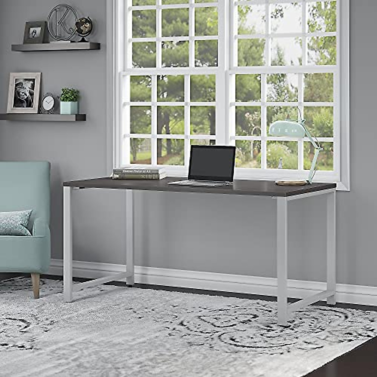 Bush Business Furniture 400 Series Table Desk with Metal Legs, 60W x 30D, Storm Gray