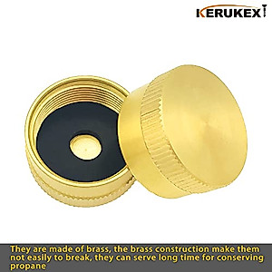 KERUKEXI 1 LB Propane Tank Protective Cap Gas Canister Sealed Lid Fuel Cylinder Leak Proof Cover BBQ Bottle Dust Threaded Valve Cover with Solid Brass Construction (6)