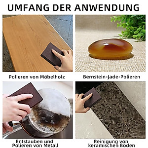 Foamworld 6Pcs Emery Sponge, Nano Carborundum Sponge, Hand Sanding Block, Kitchen Cleaner Tool, Wet and Dry Dual-use, Durable Thick Sanding Sponge Descaling Rust for Home Dish (3.9x2.8x1in)