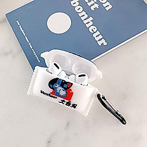 ICI-Rencontrer 3D Cute Fun Rabbit Pattern Candy Design Airpods Pro Case Creative Sweet Wireless Charging Headset Accessories Soft Silicone Anti-scratch Protector With Hook