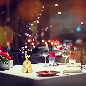 2 Pcs Rattle The Bell Service Hand Bell Exquisite Xmas Bell Metal Hand Bell Festive Bell Decorative Metal Bell Metal Decorative Bell Hand Bell Toy Call Bell Golden Hand Bell