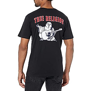 True Religion Men's Buddha Logo Short Sleeve Tee, Black, XL