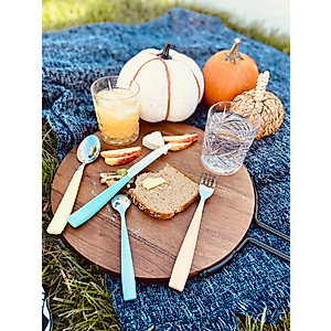 ANNOVA 24PCS Flatware Set Stainless Steel Silverware/Cutlery Set With Colored Handles Comfortable to Hold - Dinner Forks, Dinner Knives, Dinner Spoons, Dessert Spoons - (Mix Color)