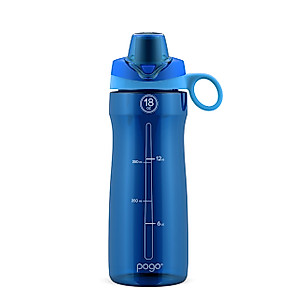Pogo BPA-Free Tritan Plastic Water Bottle with Chug Lid, 18 Oz, Blue