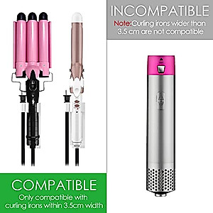 Linkidea 2 Pack Curling Iron Holder Wall Mount, Hair Styling Tool Storage Organizer, Hairdressing Hanging Rack Stick Stand for Flat Irons, Curling Wands, Hair Straighteners, Combs (White)