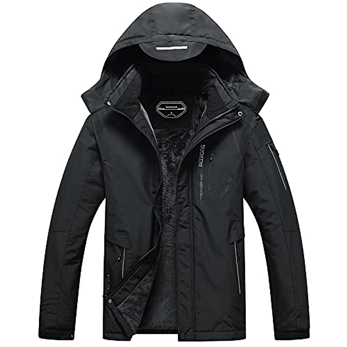 SUOKENI Men's Waterproof Ski Jacket Warm Winter Snow Coat Hooded Raincoat XX-Large