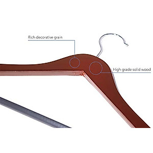 Topline Classic Wood Suit Hangers - 30 Pack (Cherry Finish)