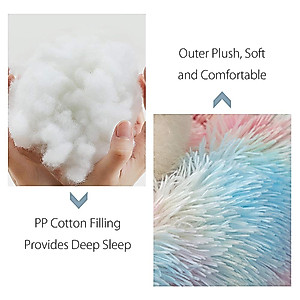 La La Pet® Donut Dog Cat Bed Cozy Cave Pet Bed Burrow Dog Bed Calming Cuddler Self-Warming Pet Bed Soft Plush Pet Cushion Improved Sleep for Cats Small Medium Dogs Green S