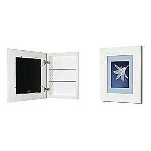 Fox Hollow Furnishings 13x16 Regular Concealed Cabinet - Medicine Cabinet with Picture Frame Door! (White)