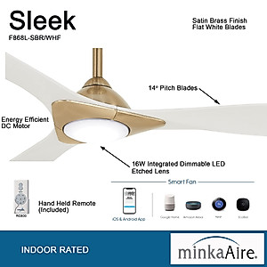 MINKA-AIRE CeilingF868 Ceiling Fan (Soft Brass/Flat White)