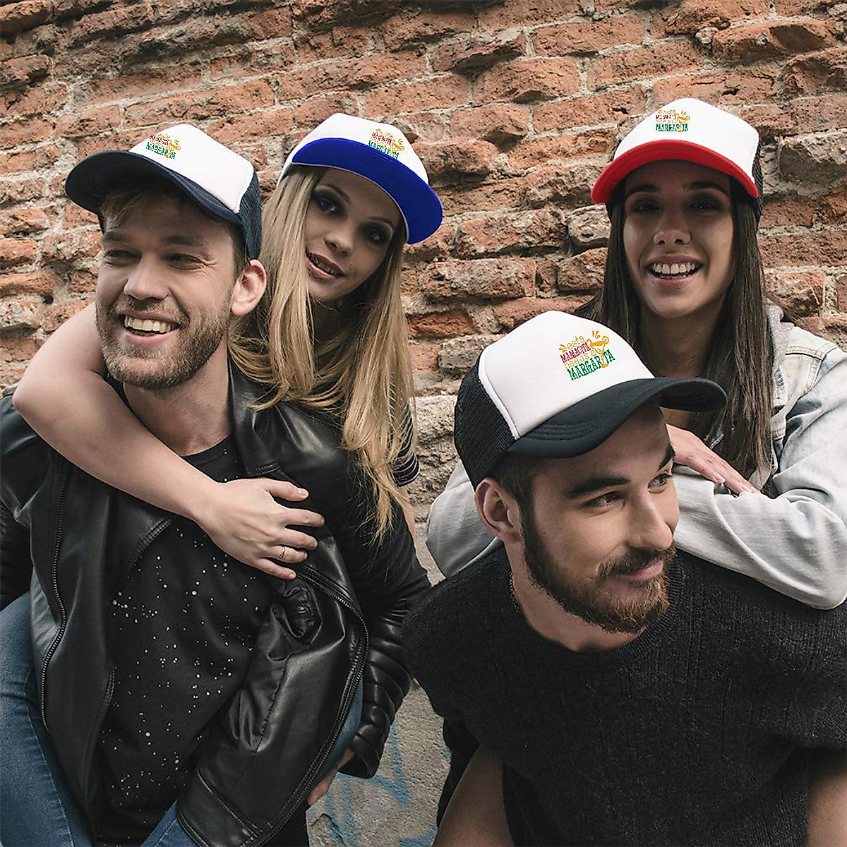 Trucker Hat Esta Mamacita Needs A Margarita Cinco De Mayo Snapback Baseball Cap for Men & Women Adjustable Polyester Red Design Only