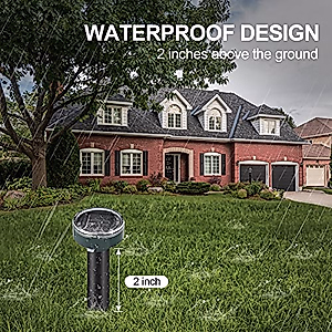 ELLASSAY Ultrasonic Mole Repellent Solar Powered 8 Pack Sonic Mole Deterrent Spikes,Snake Gopher Vole Repellent for Lawn Garden & Yard,Gopher Deterrent,Groundhog Repeller