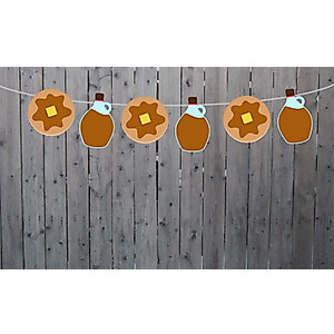 4.3" Tall SYRUP AND PANCAKE Garland, Pancake Garland, Pancake Banner, Pancake Birthday Banner, Pancake Party, Pancake Decorations
