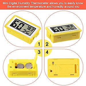 24 Pcs Temperature Humidity Meters Electronic Gauge Indoor Thermometer Hygrometer Small Humidity Meter Monitor Digital Hygrometer Mini LCD Display Fahrenheit for Garden, Fridge, Cellar, Closet