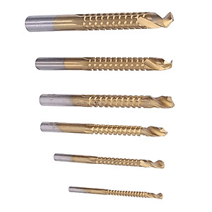 Twist Drills Bits Set, Better Balance Heat Treated Stable High Speed Steel 6Pcs Serrated Drill Bit for Drilling