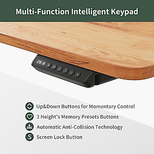 FEZIBO Height Adjustable Electric Standing Desk with 4 Drawers and Keyboard Tray, 48 x 24 Inch Table with Storage Shelf, Sit Stand Desk with Splice Board, LightRustic Brown