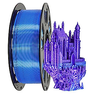 OEM MIKA3D 2 Colors Silk Purple Sapphire Blue in 1 PLA Coextrusion Filament, 1.75mm Printing 2 Colored Silk PLA, Widely Fit for 3D Printer, 2.2lbs/1kg Dual Color Material