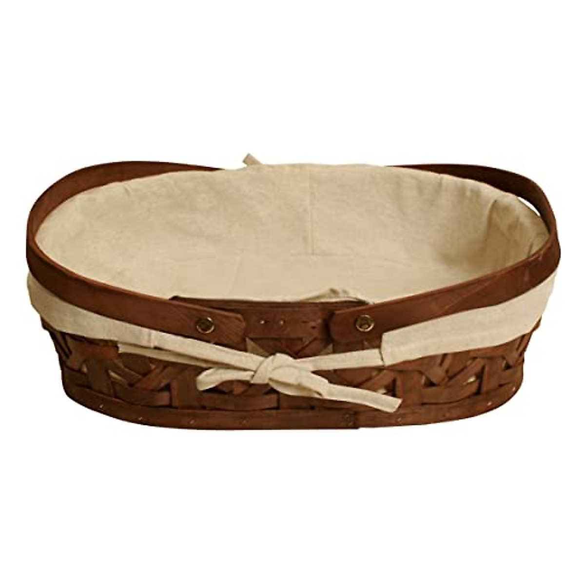 Wald Imports 15" Stained Woodchip w/Cloth Liner Basket, Brown