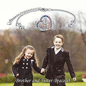 AOBOCO Sister Gift from Brother Sterling Silver Sister Bracelet Birthday Jewelry Gift from Big Bro