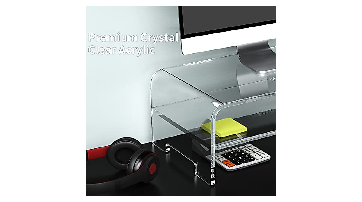 Zimilar 2-Tier Acrylic Monitor Riser | Ergonomic Stand