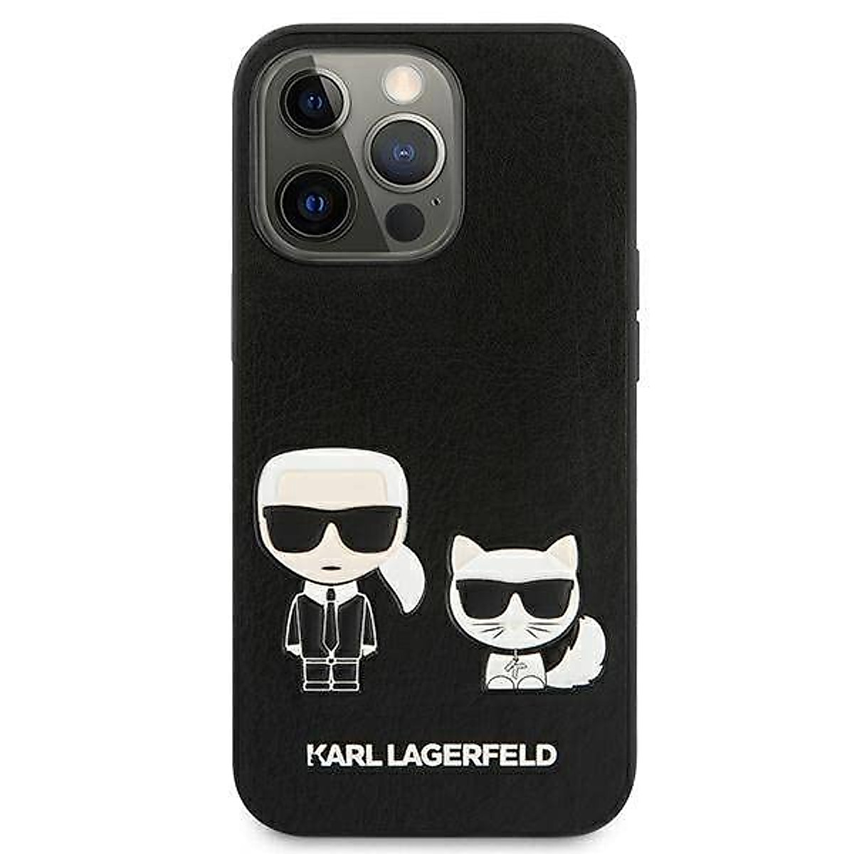 Karl Lagerfeld KLHCP13XPCUSKCBK Protective Silicone Hard Case for Apple iPhone 13 Pro Max Karl and Cat Black