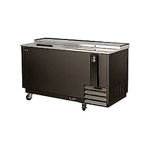 PEAKCOLD Deep Well Horizontal Bottle Cooler; Slide Top Bar Refrigerator; 22 Case Capacity