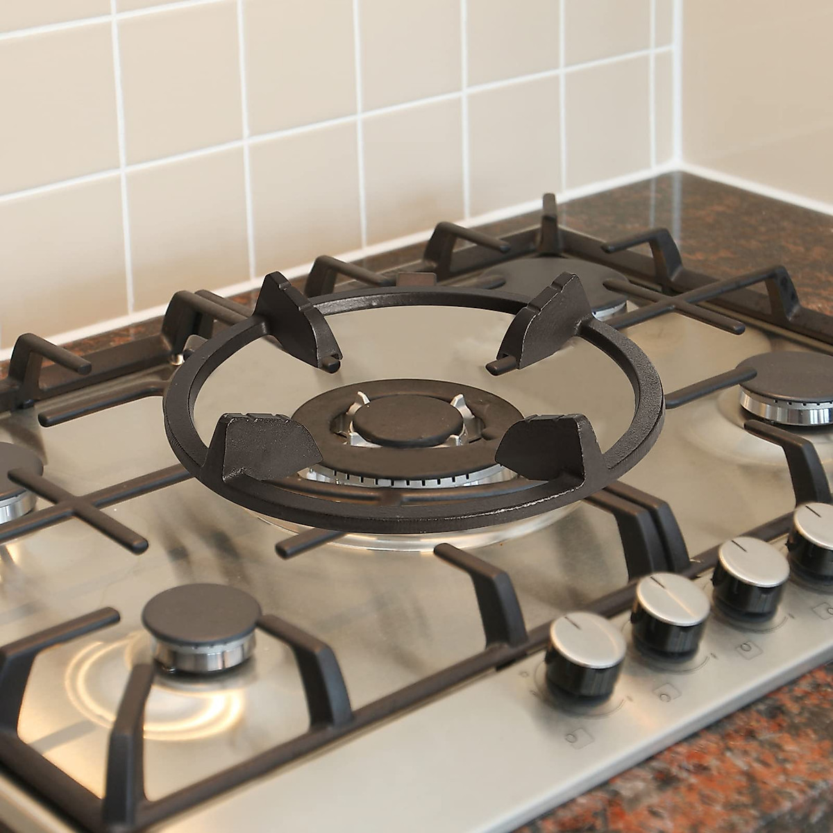 HRepair Cast Iron Wok Support Ring 9Inch Universal Non Slip Wok Rack Stand Fits Kitchen Samsung Ge Frigidaire Whirlpool Kitchenaid Lg Kenmore Gas Stove