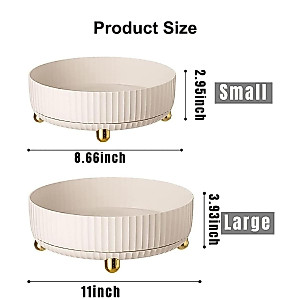 FETNHU 2023 Newest Rotating Storage Rack - 360° Spinning Lazy Susan Spice Storage Turntable Organizer for Cabinet, Round Spice Rack Makeup Organizers for Kitchen (Blue,S(8.66 * 8.66 * 2.95in))