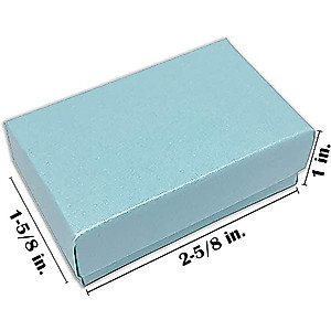TheDisplayGuys 100-Pack #21 Cotton Filled Cardboard Paper Jewelry Box Gift Case - Pearl Teal (2 5/8" x 1 5/8" x 1")