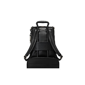 TUMI Voyageur Liv Backpack/Tote - Backpack or Tote Bag - Tote Bag & Backpack Combo - Black Leather & Gold Hardware